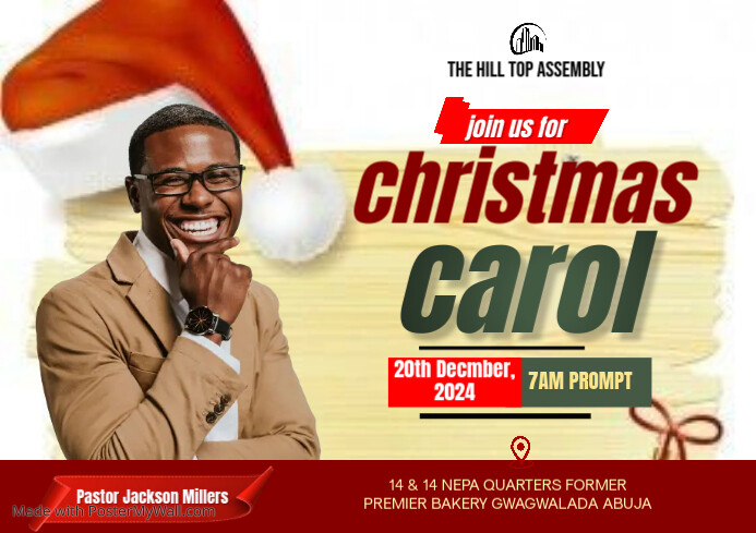 White Professional Christmas Carol A4 Template | PosterMyWall