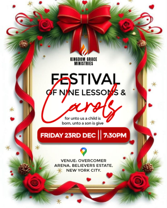 White Professional Christmas Carol Flyers Instagram Portrait Template ...