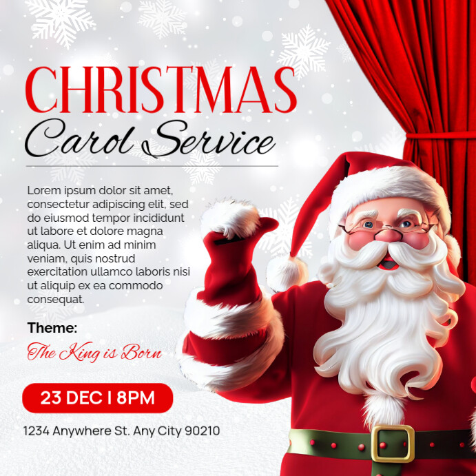 White Professional Christmas Carol Instagram Post Template | PosterMyWall