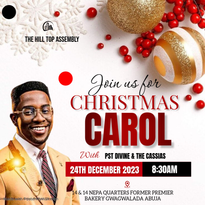 White Professional Christmas Carol Instagram Post Template | PosterMyWall