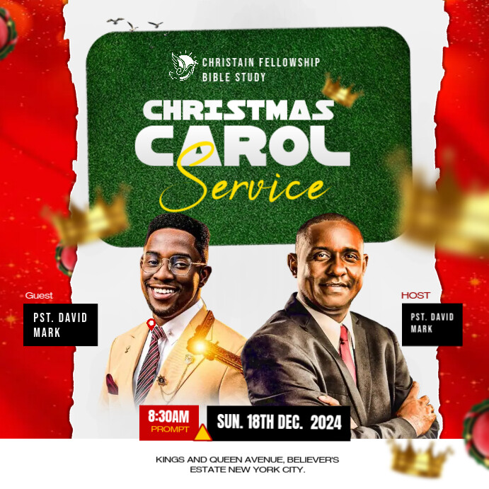 White Professional Christmas Carol Instagram Post Template | PosterMyWall