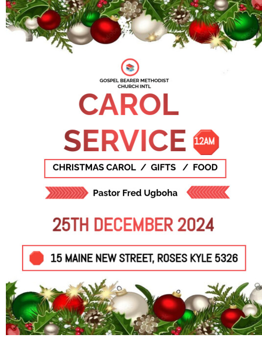 White Professional Christmas Carol Invitation Card Flyer (us Letter ...