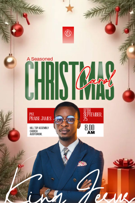 White Professional Christmas Carol Poster Template | PosterMyWall