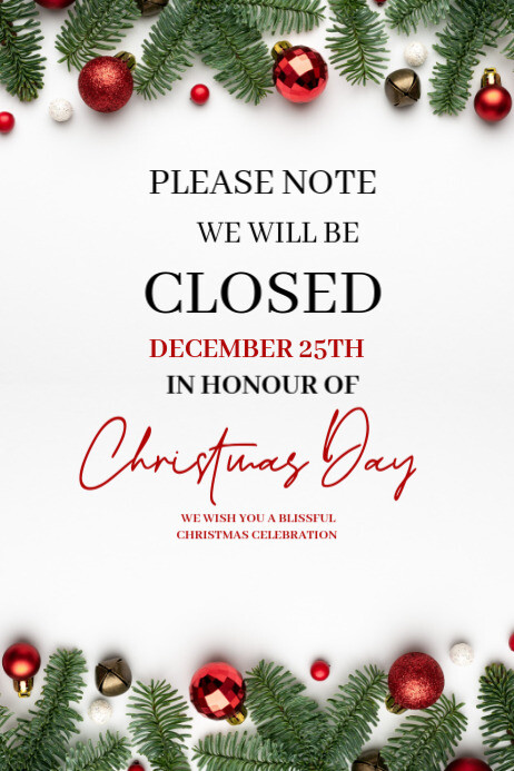Copy of White Professional Christmas Closure Poster | PosterMyWall