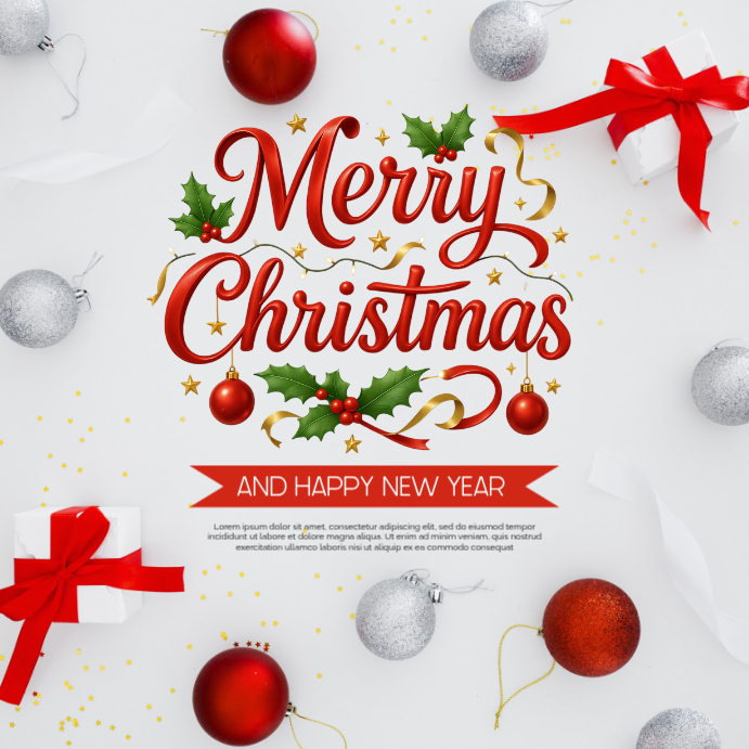 White Professional Christmas Greetings Card Instagram Post Template ...
