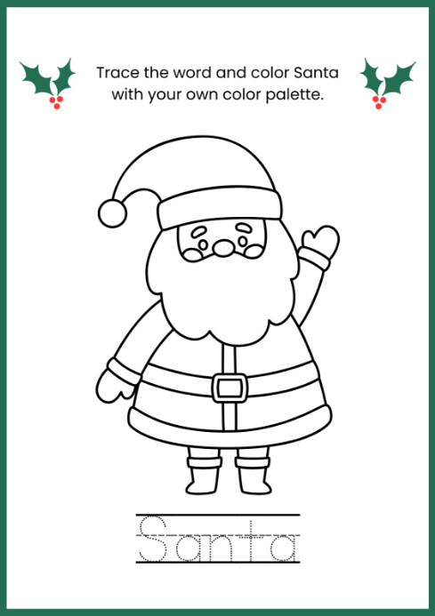 Plantilla de White Professional Christmas Kids Worksheets A4 | PosterMyWall