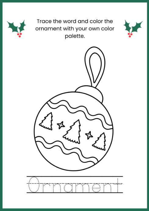 White Professional Christmas Kids Worksheets A4 Template | PosterMyWall