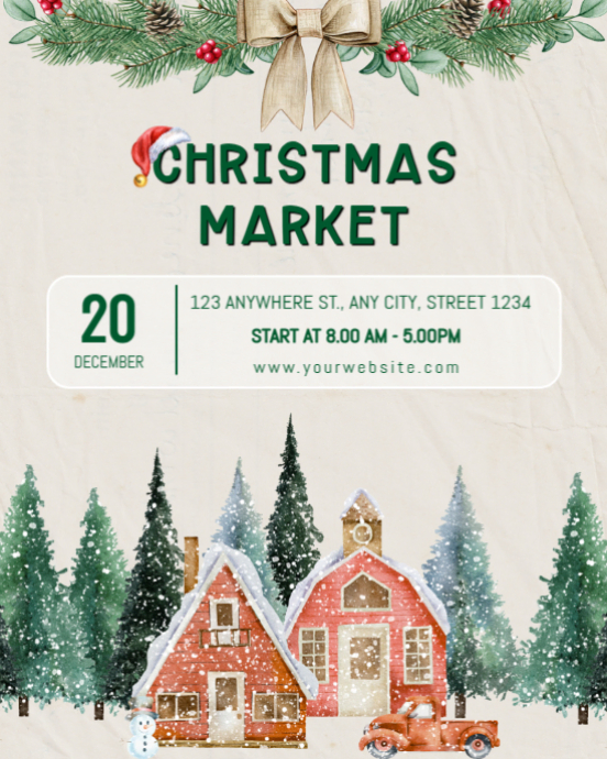 White Professional Christmas Market Advertising Template Design ...