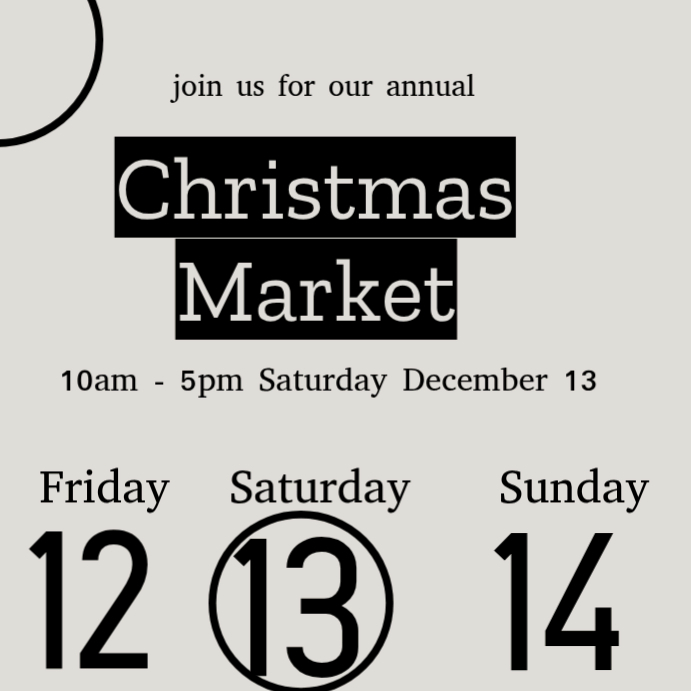 White Professional Christmas Market Instagram Post Template | PosterMyWall