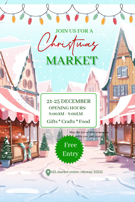 Copy of White Professional Christmas Market Poster | PosterMyWall
