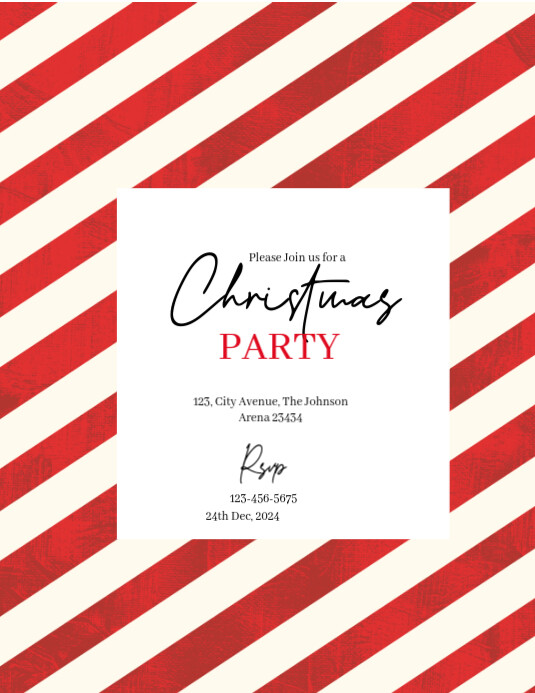 White Professional Christmas Party Invitation Flyer (us Letter ...