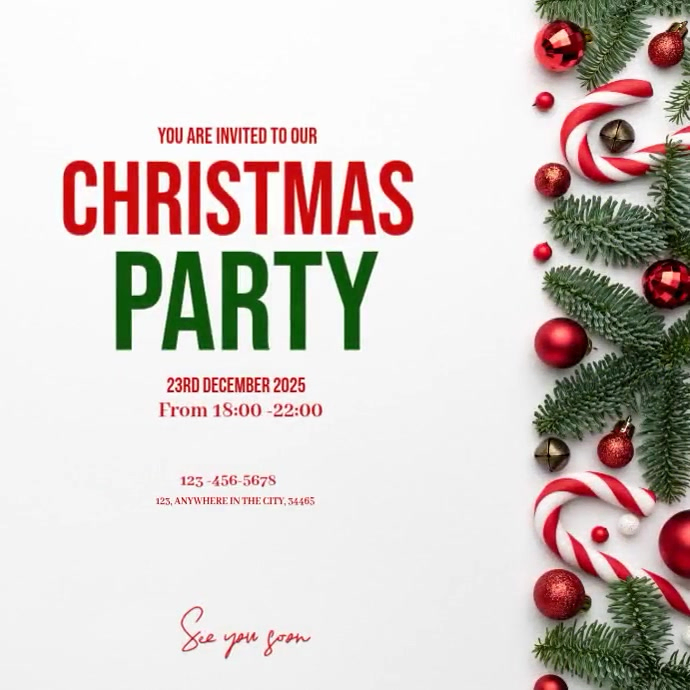 White Professional Christmas Party Invitation Templates Instagram Post ...