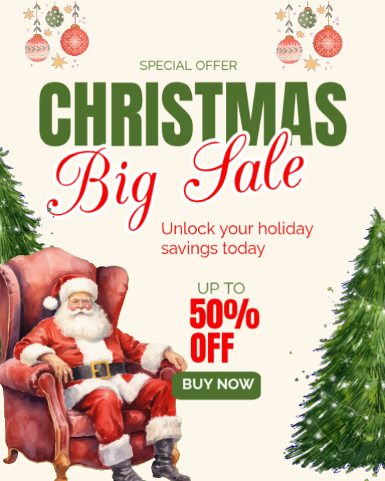 White Professional Christmas Sale 2025 Instagram Portrait Template ...