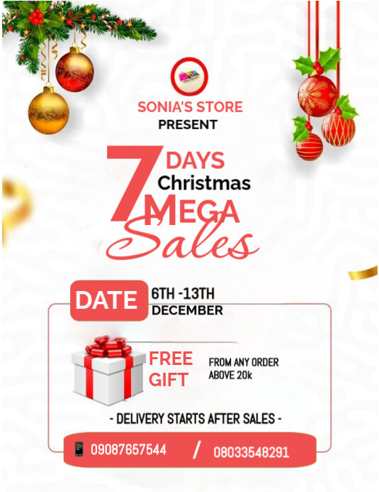 White Professional Christmas Sales Flyer (us Letter) Template ...