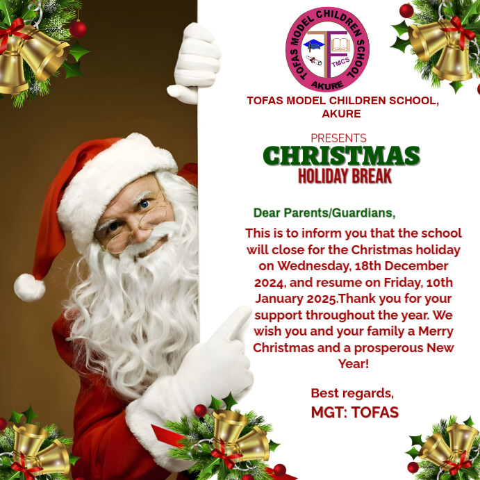 White Professional Christmas School Closure Instagram Post Template ...