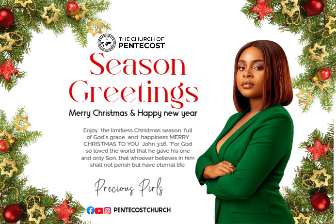 White Professional Christmas Season Greetings Poster Template ...