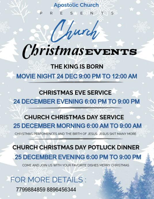 Copy of White Professional Church Christmas Events Flyer (us Letter ...