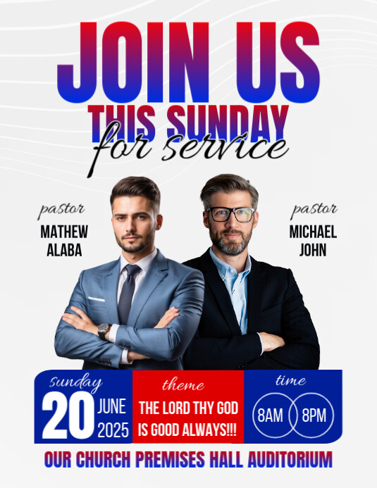 Copy of White Professional Church Flyer (us Letter) | PosterMyWall