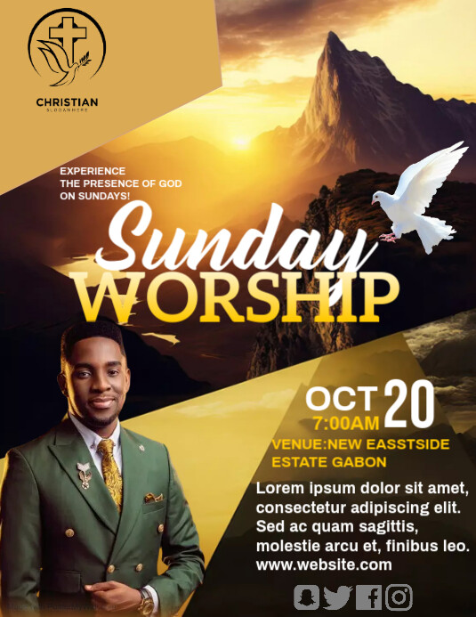 White Professional Church Flyer (us Letter) Template | PosterMyWall