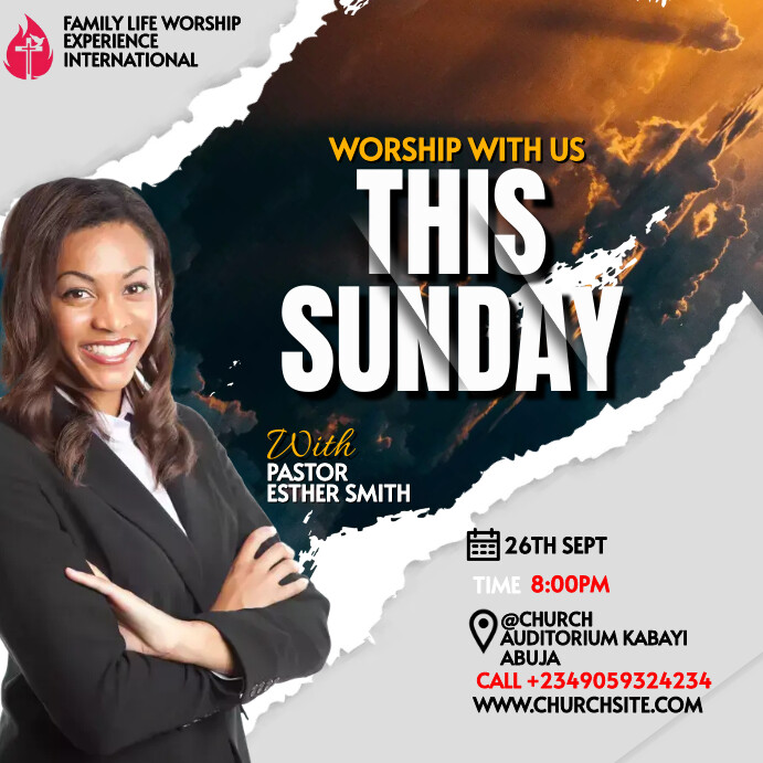 White Professional Church Flyer Instagram Pos Template | PosterMyWall