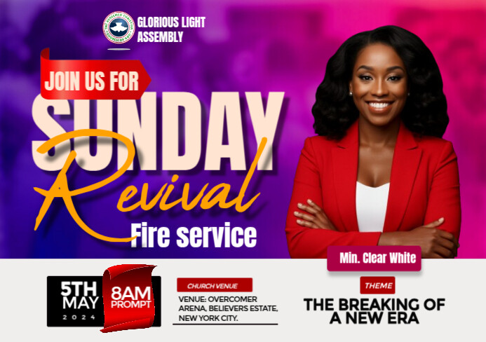 White Professional Church Flyers A5 Template | PosterMyWall