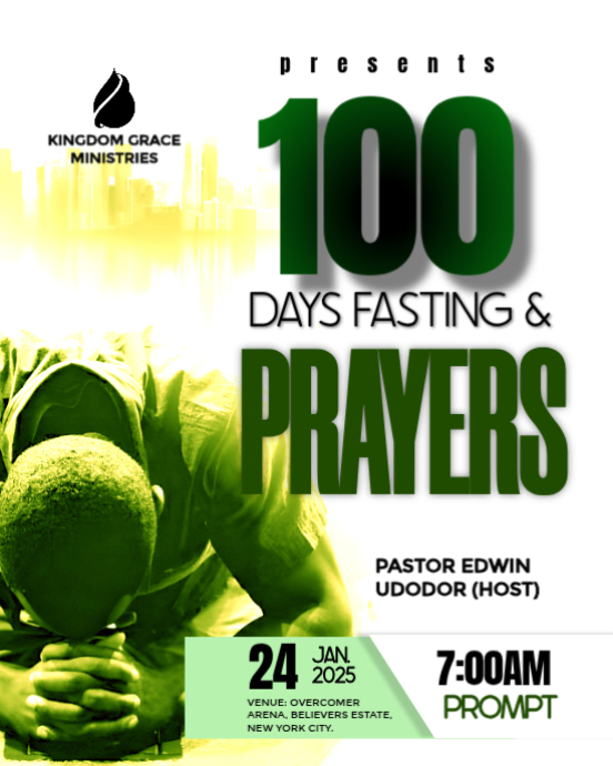 White Professional Church Flyers Fasting And Pray Instagram Portrait ...