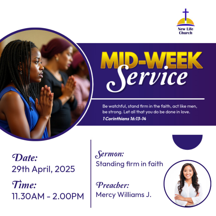 Copy of White Professional Church Midweek Service Instagram Post ...