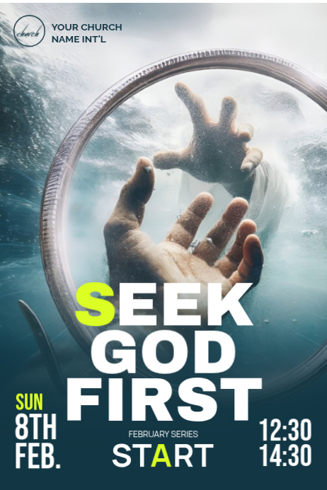 White Professional Church Service Poster Template | PosterMyWall