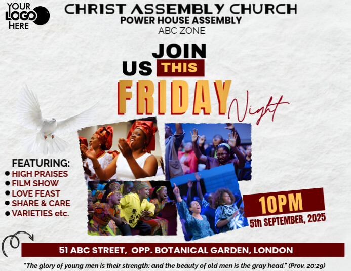 White Professional Church Service Program Flyer Flyer (us Letter ...