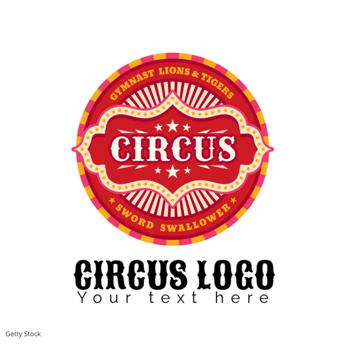 White Professional Circus Logo Template | PosterMyWall