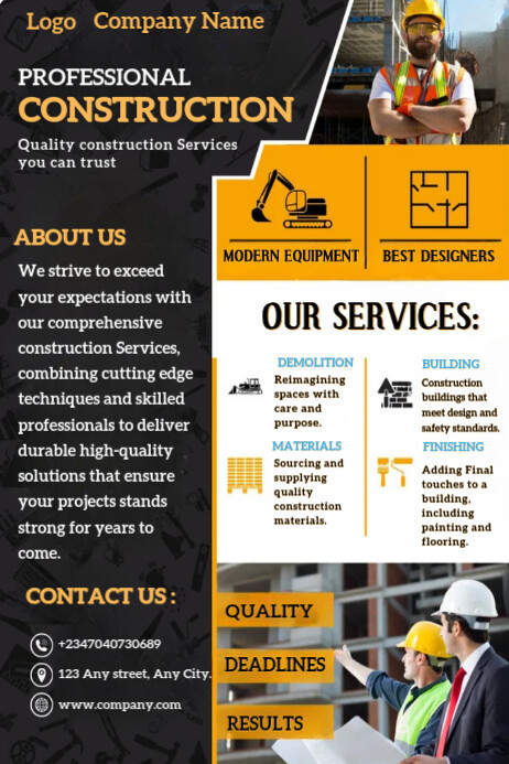 White Professional Civil Engineering Poster Template | PosterMyWall