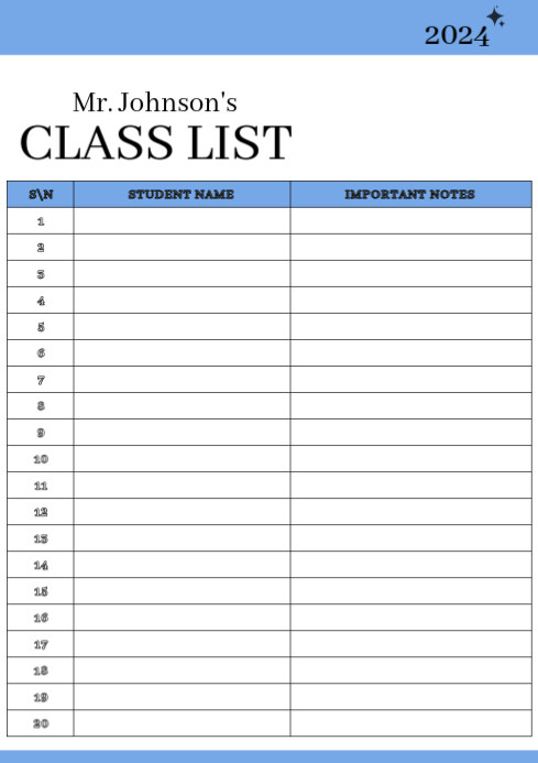 White Professional Class List Instagram Post Template | PosterMyWall