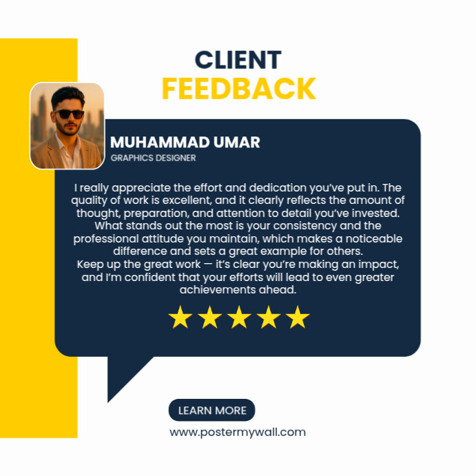 White Professional Client Review Instagram Post Template | PosterMyWall