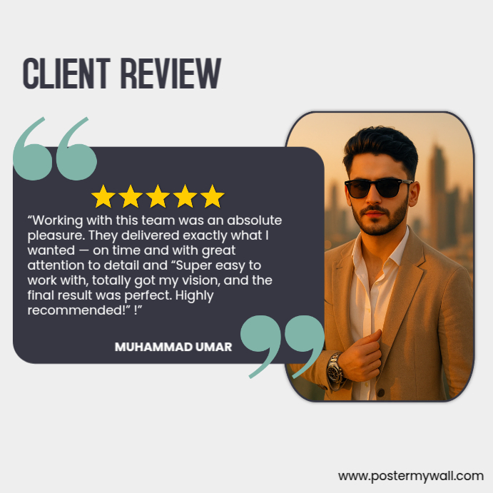 White Professional Client Review Template Instagram Post | PosterMyWall