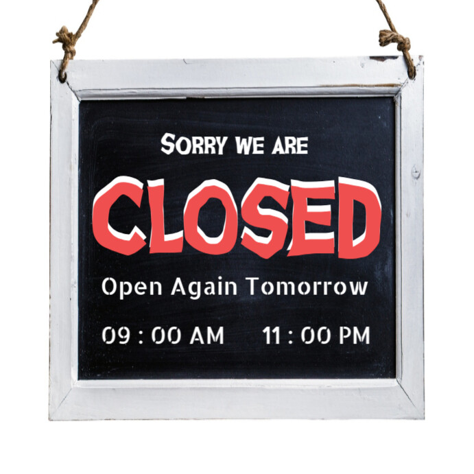 White Professional Closed Announcement Flyer Posters Instagram Post ...