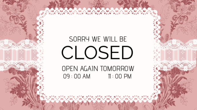 White Professional Closed Notice Alerts Presentation (16:9) Template ...