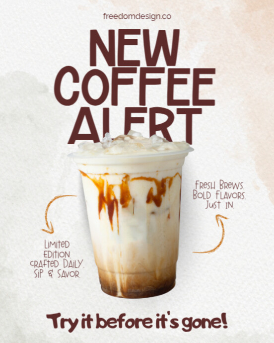 White Professional Coffee Alert Instagram Portrait Template | PosterMyWall