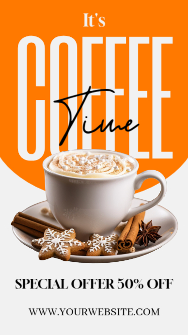 White Professional Coffee Instagram Story Template | PosterMyWall