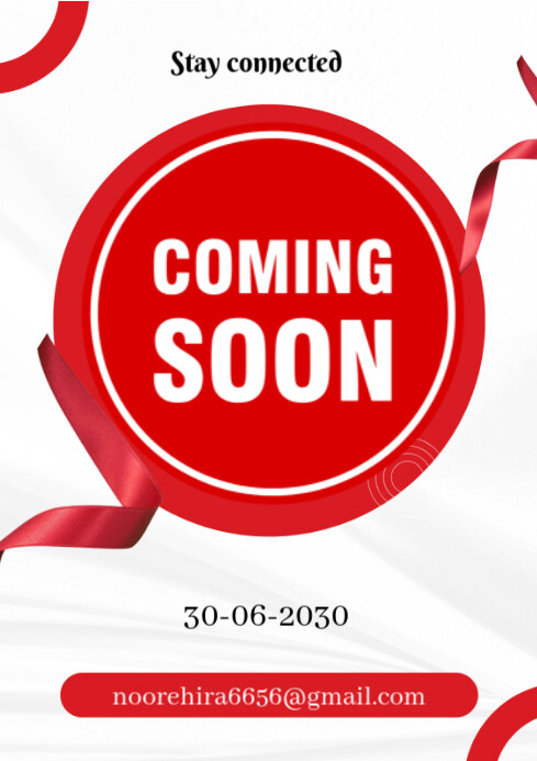 White Professional Coming Soon Announcement A4 Template | PosterMyWall