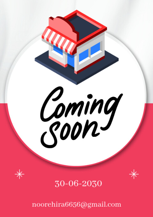 White Professional Coming Soon Notice A4 Template | PosterMyWall