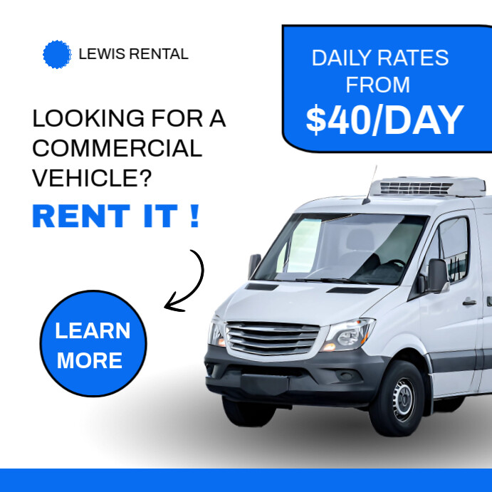 Copy of White Professional Commercial Vehicle Rental Ad Template ...
