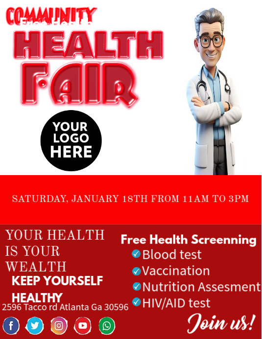 Copy of White Professional Community health fair Flyer (us Letter ...
