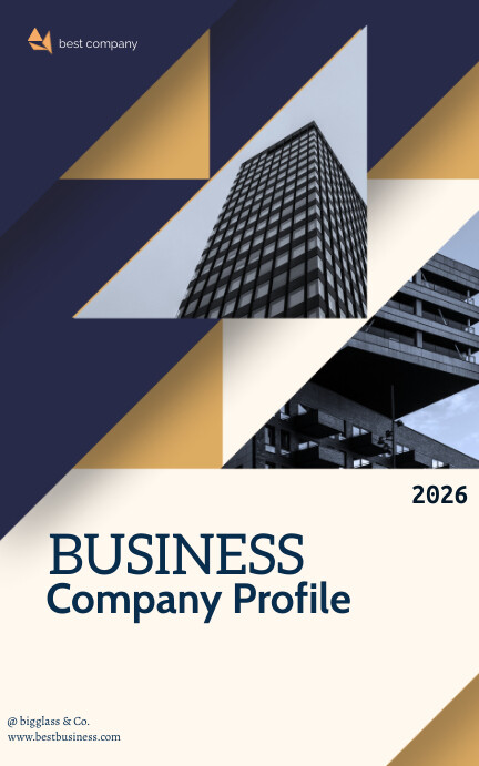 White Professional Company Profile Kindle/bo Template | PosterMyWall