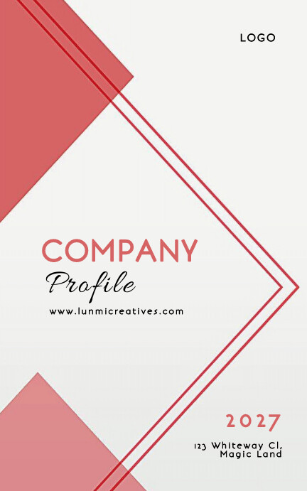 White Professional Company Profile Kindle/boo Template | PosterMyWall