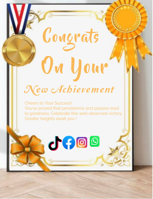 White Professional Congratulations On Your Achievement Flyer (us Letter ...