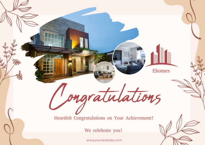 White Professional Congratulations To A Company A4 Template | PosterMyWall