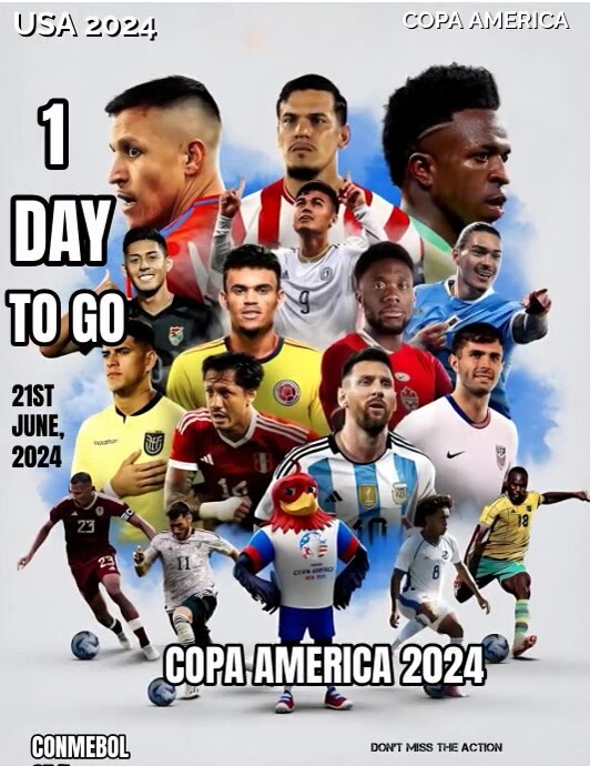 White Professional Copa America 2024 Flyer (u Template | PosterMyWall