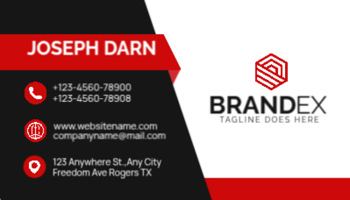 White Professional Corporate Company Business Card Template | PosterMyWall