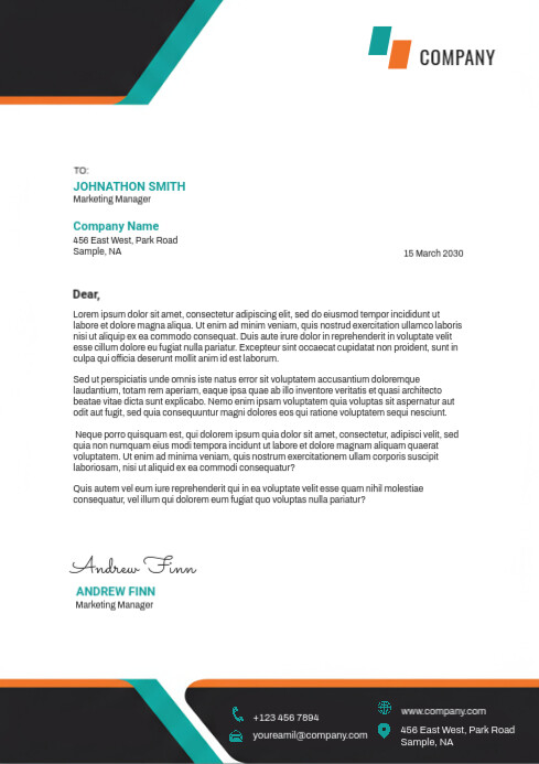 Copy of White Professional Corporate Letterhead Template A4 | PosterMyWall
