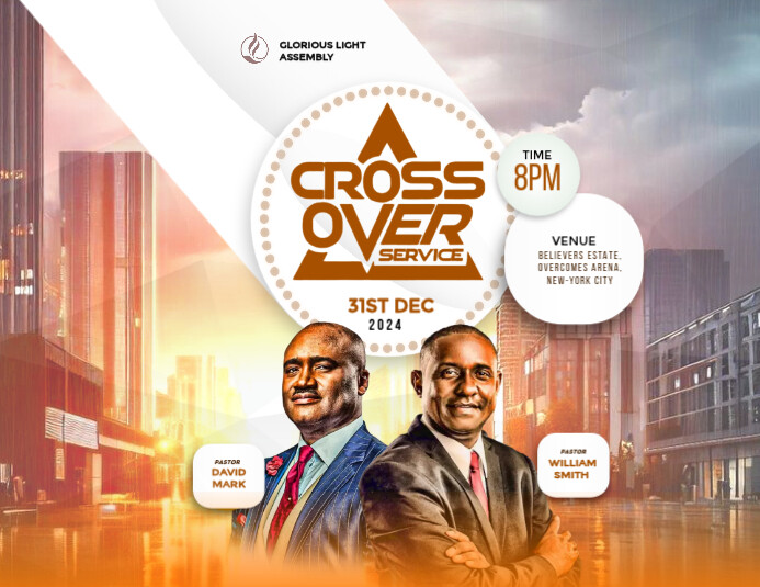 White Professional Crossover Church Flyer/ Crossover Design, Christmas ...